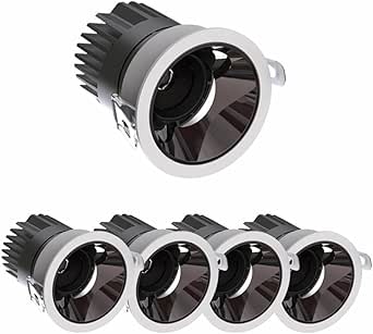 7W/10W/12W LED Recessed Downlight, 5 Pcs Anti-Glare COB Spotlight ...