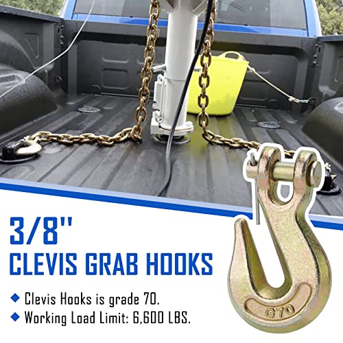 Snapklik.com : SPARKWHIZ 3/8 Clevis Grab Hooks, Tow Hook Grade 70 ...