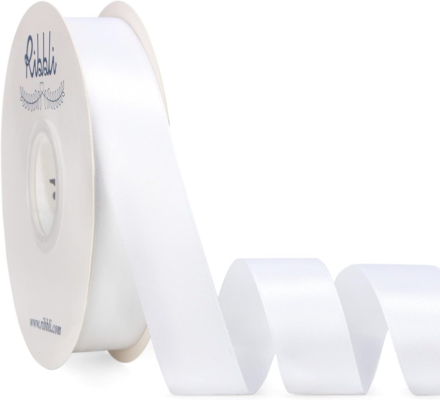 Amazon.com: Caspari Solid White Satin Wired Ribbon - 27 Foot Spool ...