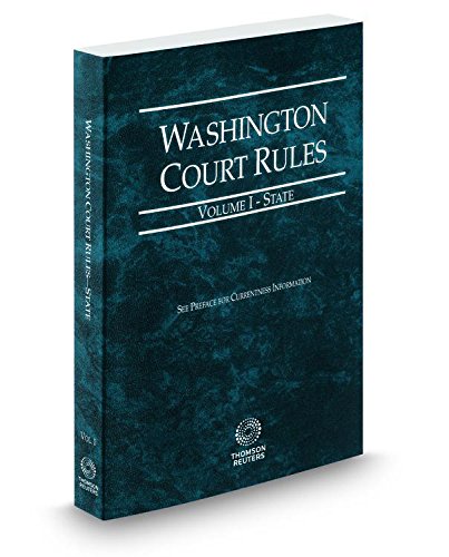 Washington Court Rules State V.I 2015 Pamphlet: Thomson West ...