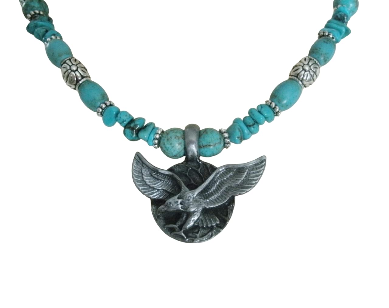 Amazon.com: Turquoise Eagle Necklace, handmade jewelry southwestern ...