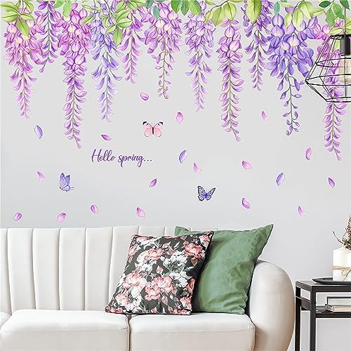 Amazon.com: Purple Hanging Vine Butterfly Wall Stickers, sacinora ...