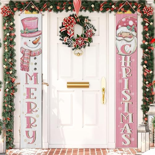 Amazon.com: Large Set of 4 Pink Christmas Decorations Vintage Christmas ...