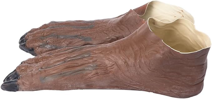 Amazon.com: LIFKOME Mens Adult Brown Werewolf Hairy Feet Costume ...