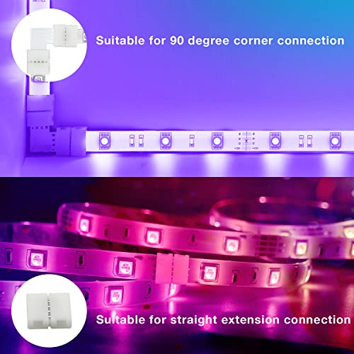 Snapklik.com : Led Strip Connector Kit For 5050 10mm 4Pin, L Shape 4 ...