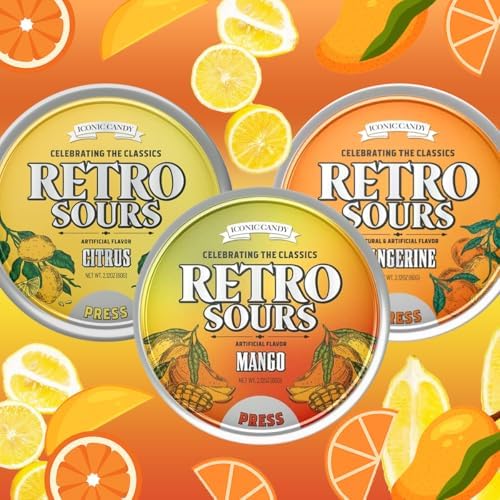 Amazon.com : Retro Sours - Hard Tangy Candy - Pack of 3 Tins Combo Pack ...
