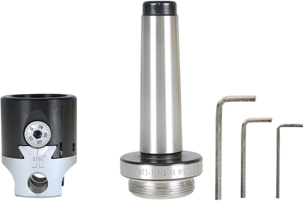 Timunr MT3-Metric12 Taper Collet Chuck Milling Arbor Adapter with 2 ...