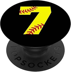 Amazon.com: Softball Popsocket #7 - Girls Softball Jersey Number 7 ...