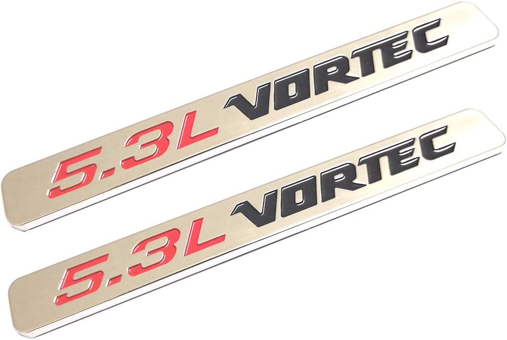 Amazon.com: 2pcs 5.3L Vortec Hood 5.3 L Emblems Engine Badge 3D ...