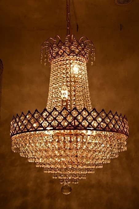 Buy Vikas Light Round 15 Watts Crystal Chandelier Jhoomer Ceiling ...