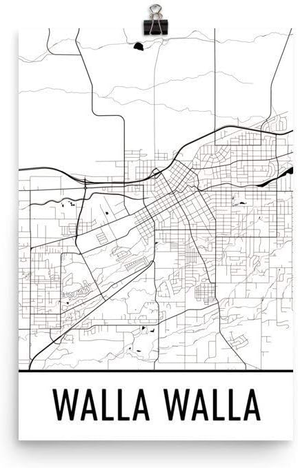 Amazon.com: Walla Walla Print, Walla Walla Art, Walla Walla Map, Walla ...