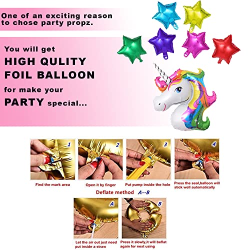 Party Propz Rubber Unicorn Theme Birthday Decoration Kit - 51Pcs Set ...