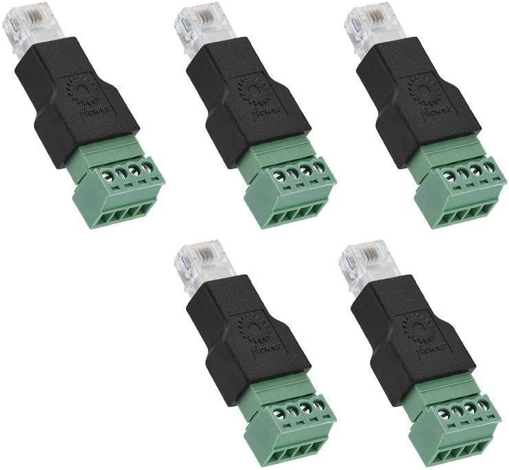 Amazon.com: Screw Terminal Adaptor Ethernet Connector RJ11 6P4C Male to ...