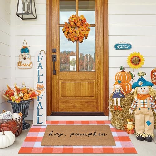 Amazon.com: Nuanchu 2 Pcs Fall Rug for Front Porch Decor Doormat Combo ...