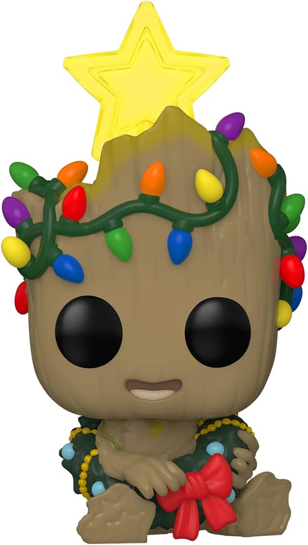 Amazon.com: Funko POP! Marvel Holiday Groot with Lights (Glow in The ...
