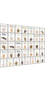 Amazon.com: 36 Pieces ASL Alphabet Line Bulletin Board Set ABC Number ...
