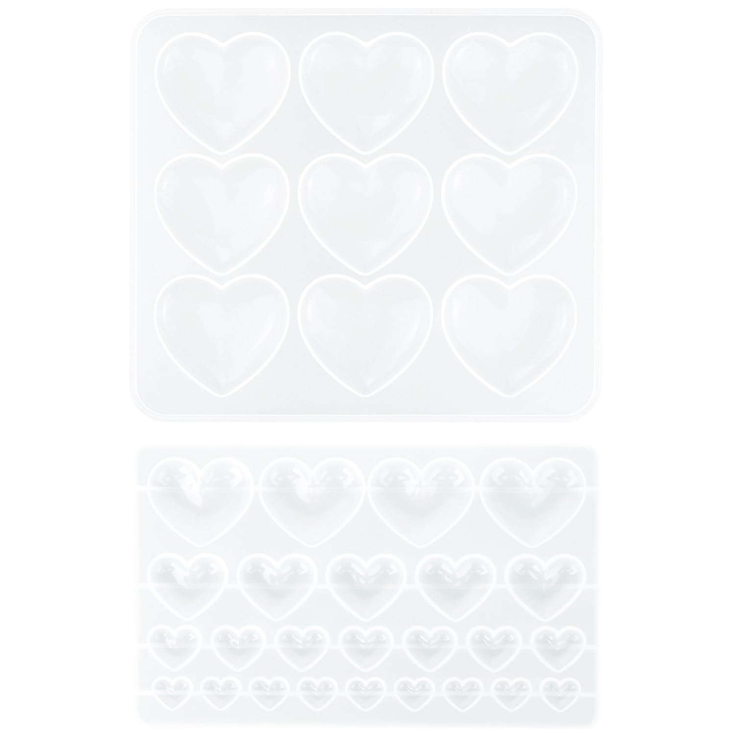Amazon.com: 2 Pcs Heart Silicone Mold, Heart Shape Epoxy Mold Heart ...