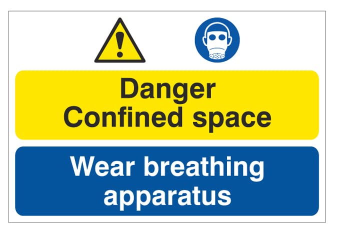Danger confined Space wear Breathing Apparatus Sign, Waterproof Sticker ...