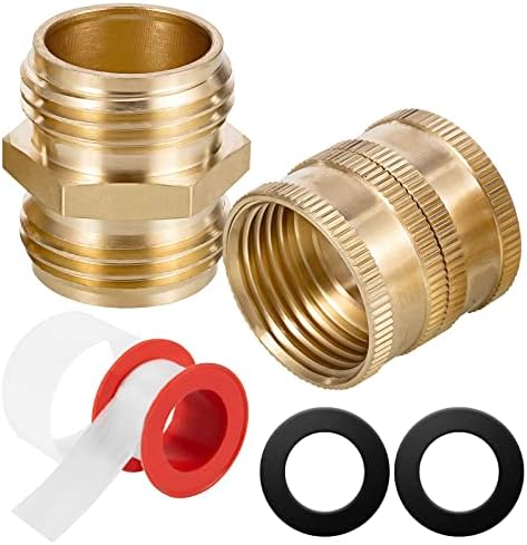 Amazon.com : DK177 Brass Garden Hose Adapter, Water Connector 3/4 GHT ...