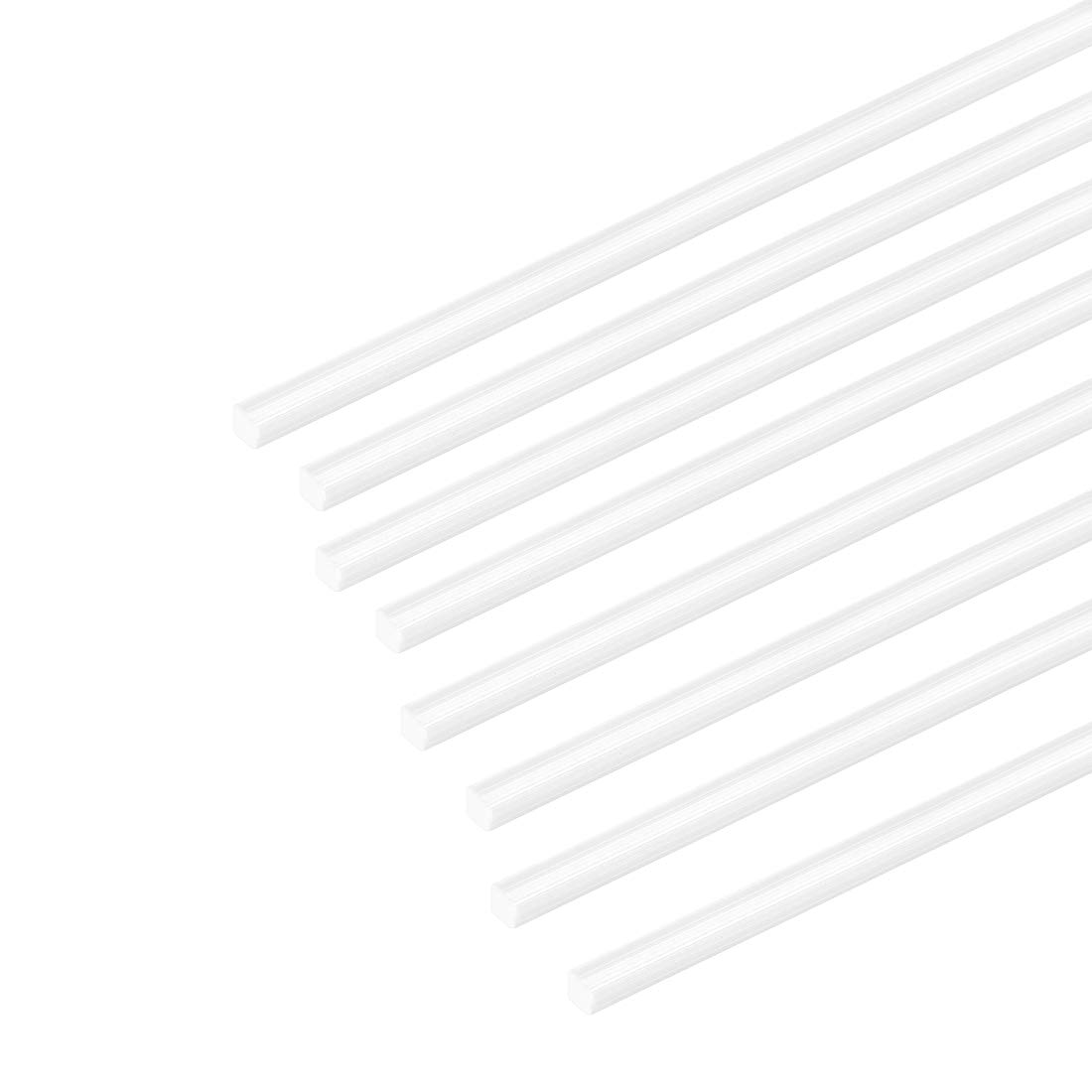 sourcing map 8pcs ABS Plastic Square Bars Rod 2mm×2mm×10inch for ...