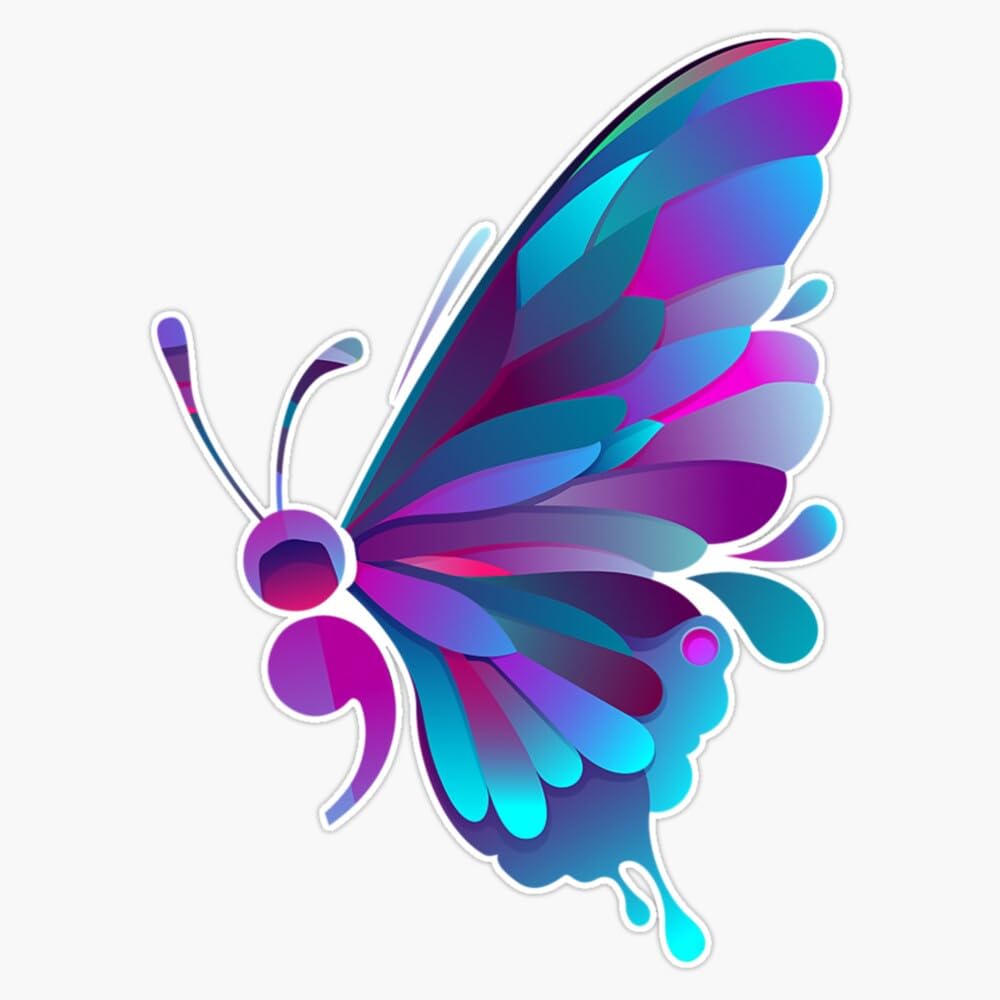 Amazon.com: Vintage Semicolon Butterfly Semi-Colon Tattoo Mental Health ...