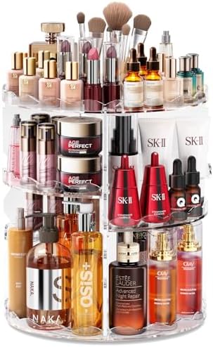 ELOKI Makeup Organiser, 360 Degree Rotating Beauty Organiser for ...