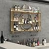 Modern Metal Wall Mounted Wine Display Rack, Bar Unit Floating Shelves ...