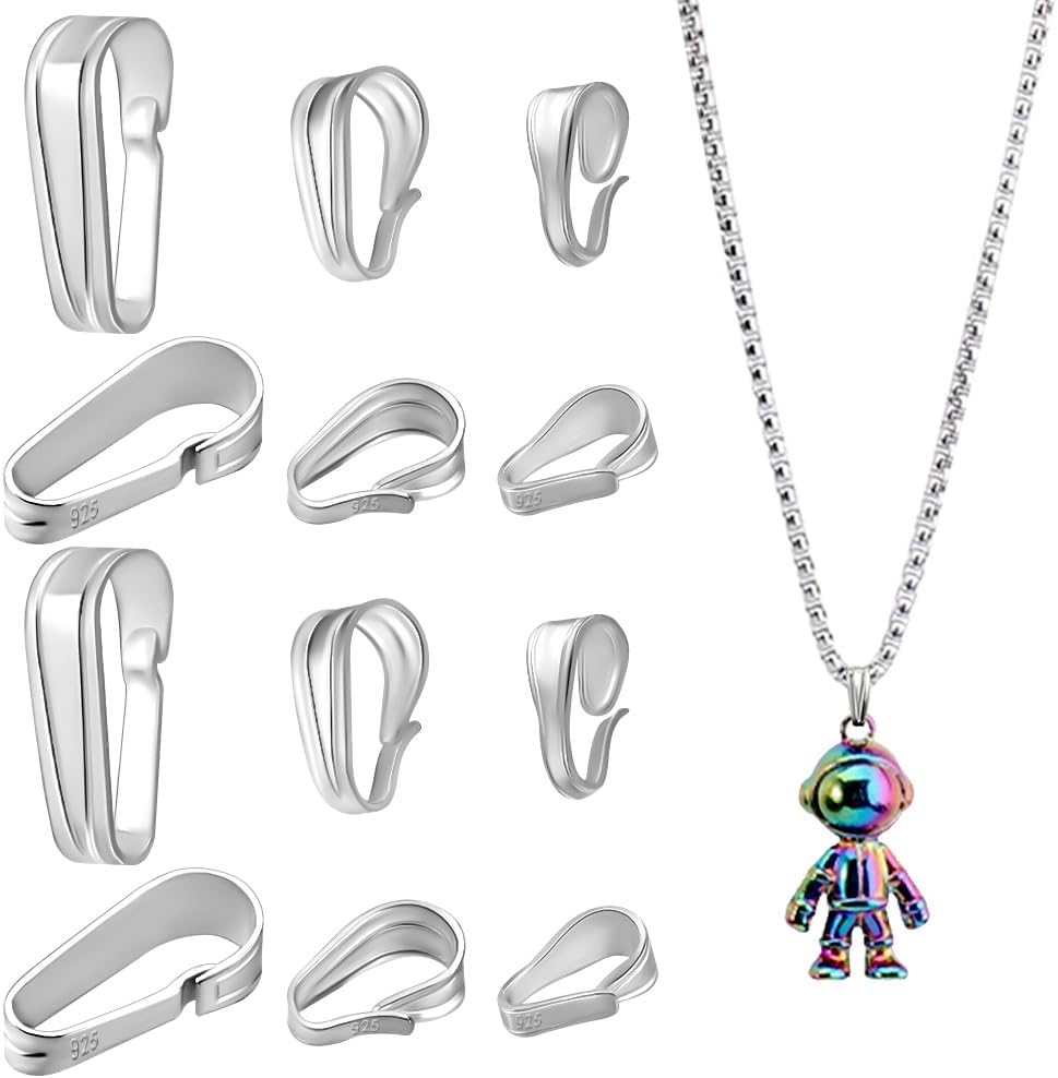 Amazon.com: PH PandaHall 12pcs 925 Sterling Silver Pinch Bails, 3 Sizes ...