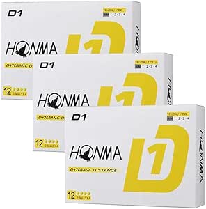 Amazon.co.jp: 【3ダースセット】本間ゴルフ HONMA D1 ボール 2024年モデル BT2401 イエロー 3ダース（36個入り） : スポーツ＆アウトドア