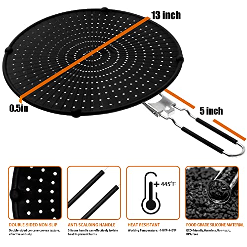 Snapklik.com : Silicone Splatter Screen For Frying Pan 13, Foldable ...