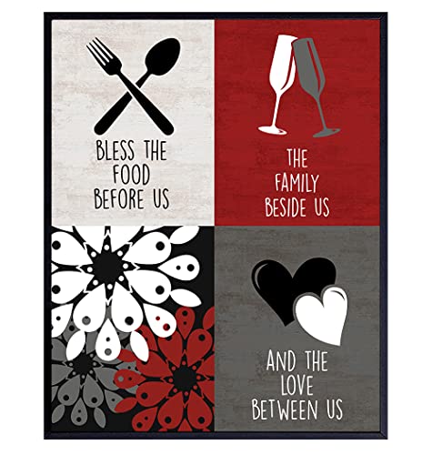 Amazon.com: Red Bless the Food Before Us Sign for Cafe or Restaurant ...