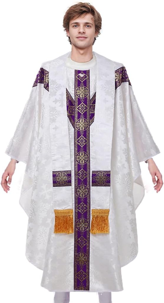 Amazon.com: FAD-4U Catholic Priest Celebrant Chasuble Church Clergy ...