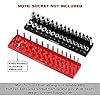 CASOMAN 4PCS Socket Tray Set, Black & Red, 3/8" & 1/4"Drive, Deep and ...