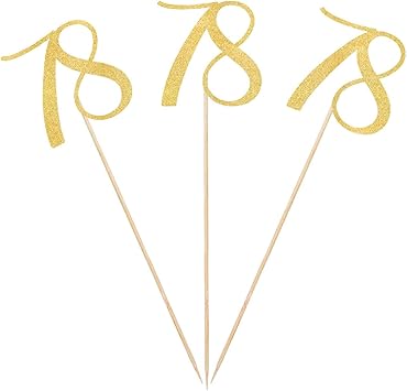 Amazon.com: Gold Glitter 78th Birthday Centerpiece Sticks, 12-Pack ...