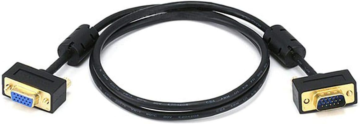 Monoprice 3ft Ultra Slim SVGA Super VGA 30/32AWG M/F Monitor Cable w ...