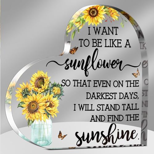 Amazon.com: HELORAY Sunflower Acrylic Office Decor - Medium Rustic ...