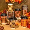 Amazon.com: JarThenaAMCS 48Pcs Fall Buffalo Plaid Paper Cups Autumn ...