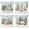 Amazon.com: PANDICORN Winter Pillow Covers 18x18 Set of 4 Reindeer ...