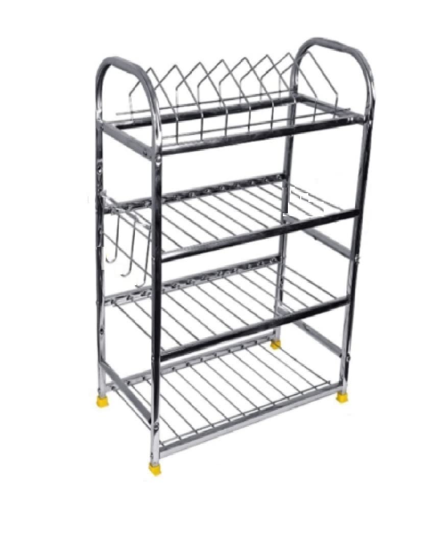 SUPRAS Stainless Steel 4 Shelf Wall Mount Kitchen Utensils Rack ...