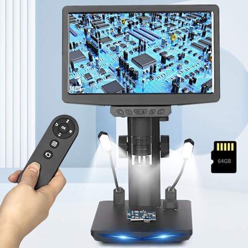 Amazon.com : KMDES 10" Digital Microscope with Screen, 1600X Coin ...