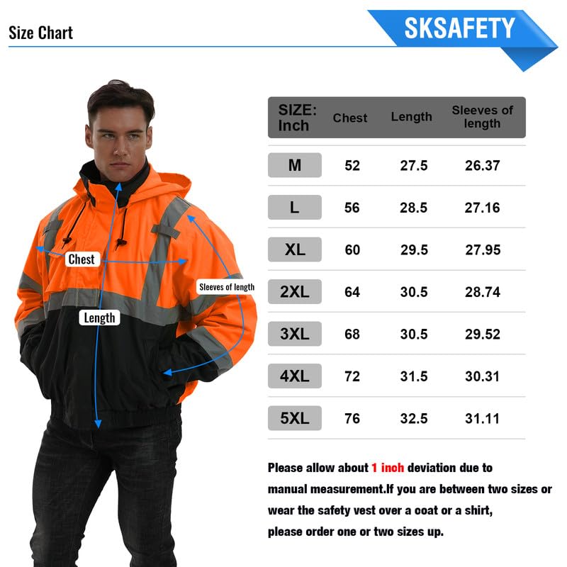 Snapklik.com : SKSAFETY 3-in-1 High Visibility Winter Bomber Jackets ...