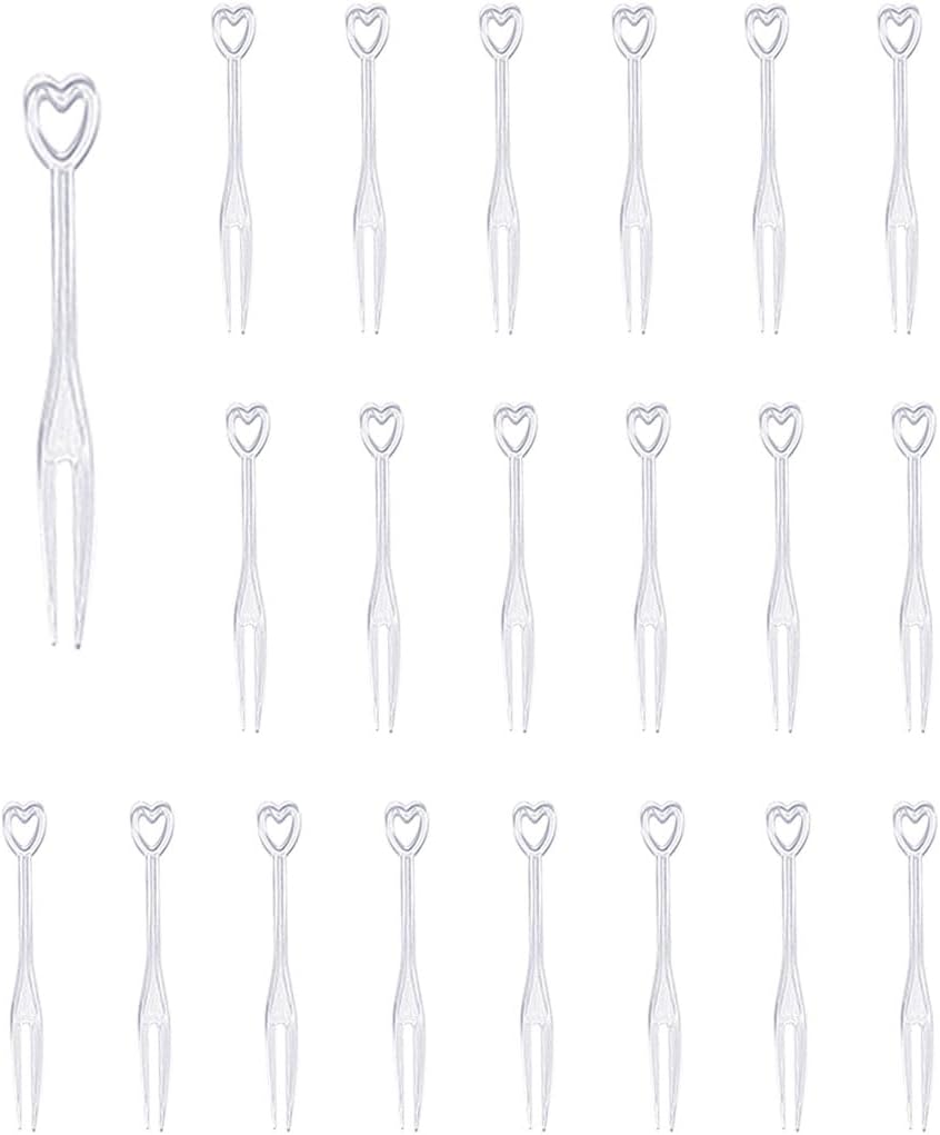 Amazon.com | Zucosue 200-Pack Clear Plastic Appetizer Forks, Bite Size ...