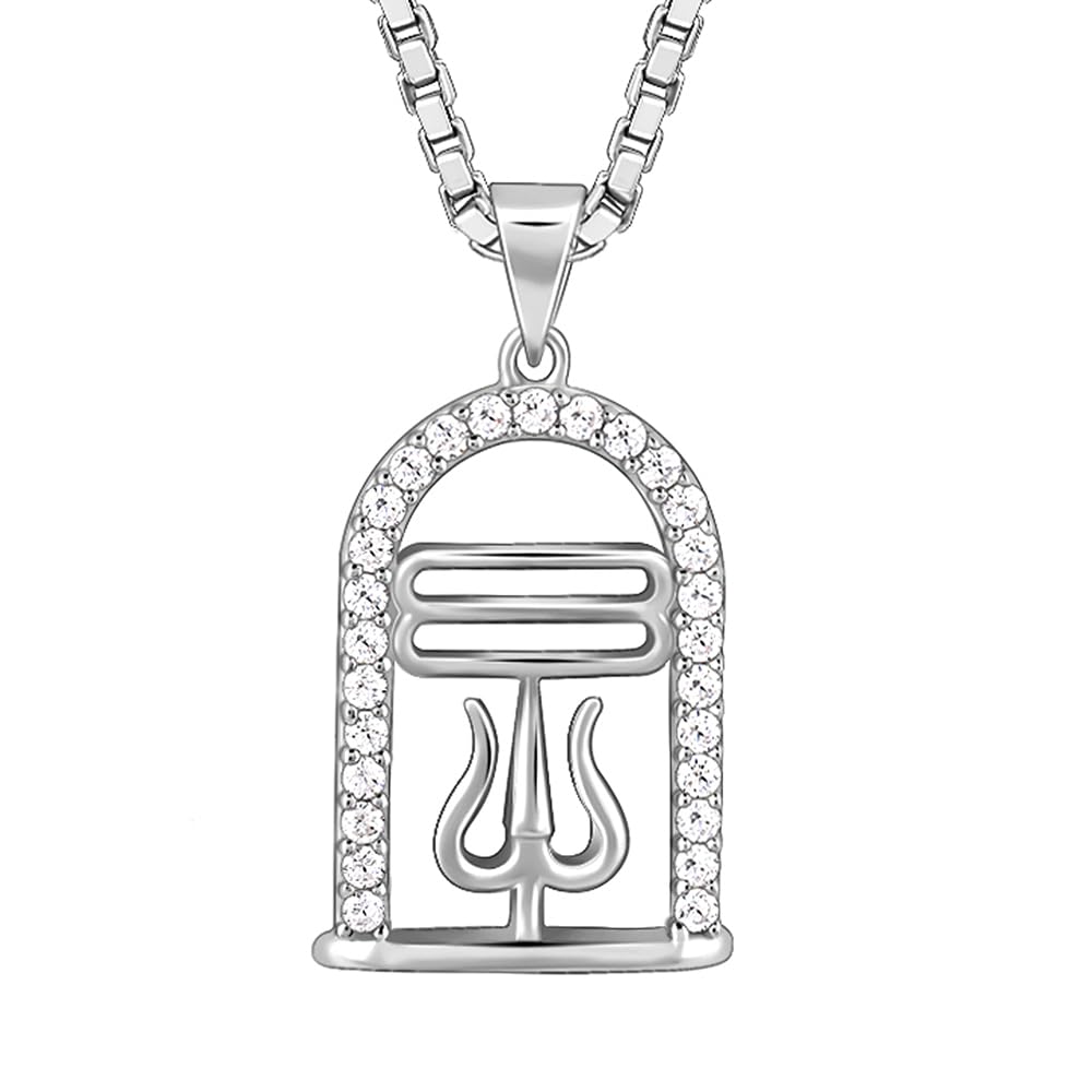 GIVA 925 Silver Mahadev And Trishul Pendant With Box Chain For Him ...