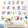 decalmile Colorful Shapes Numbers Wall Decals Educational Learning ...