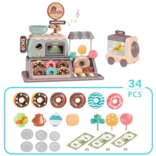 Pretend Play Donut Toy Candy Store Toy Realistic Functional Donut Oven ...