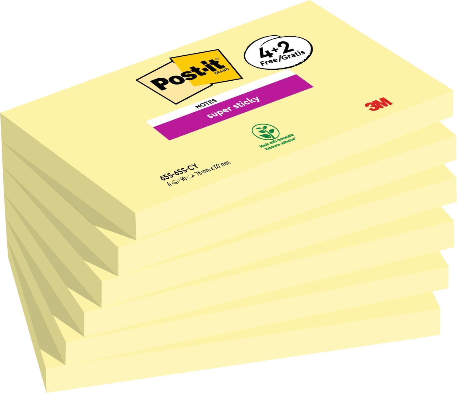 Post-it Super Sticky Notes Carnival Color Collection, Pack of 6 Pads ...