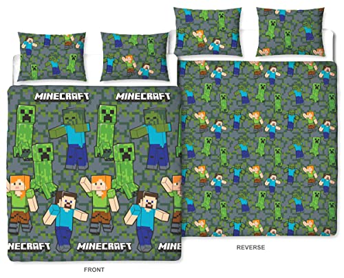 Minecraft Official Double Duvet Cover Set Gamer Design – BigaMart