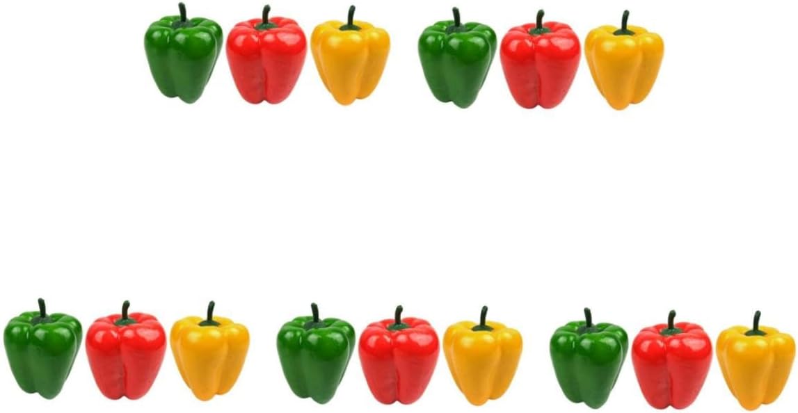 Amazon.co.jp: NUOLUX 5セット シミュレーションピーマンモデル パーティー飾り パーティー 装飾 フェイク野菜の飾り 人工野菜 鉢植えピーマン 食器 人工野菜 フェイク ...