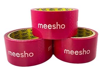 Meesho Branded Pink Packaging Tapes 48 mm Meesho Packing Tape (Pack of ...