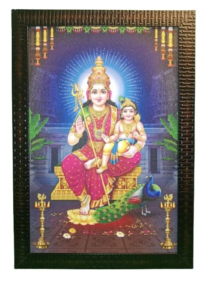 Parvathy Amman with Murugan Photo Frame | Divine Goddess Parvati & Lord ...